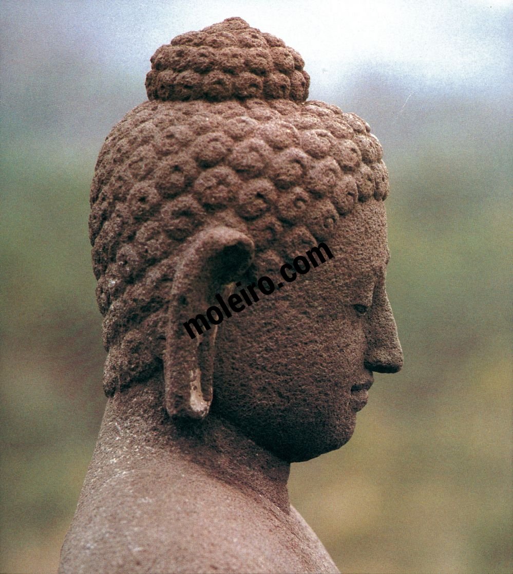 Borobudur. Statue of Jina Amitâhba, north corner of the first ...