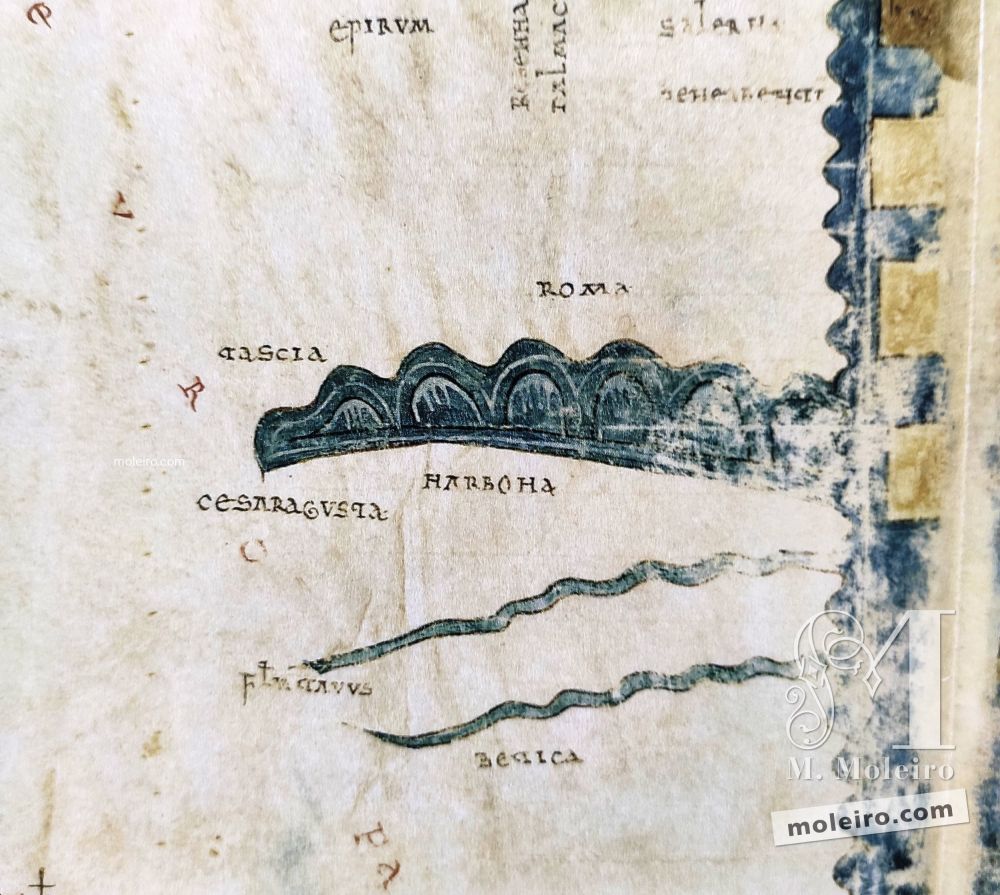 Lámina del Mapamundi del Beato de Liébana, códice de Girona