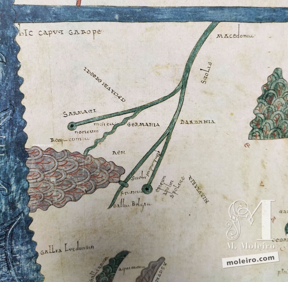 Lâmina do Mapa-múndi do Beato de Liébana, códice de Girona 1 lâmina ...